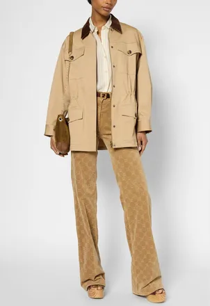 Gerard Darel Trench &agrave; col en velours - ZOELIE - Beige