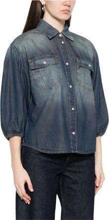 Pinko Pinko, Femme, Blouses et Chemises, Bleu, Taille: 42 FR Danae Denim Shirt