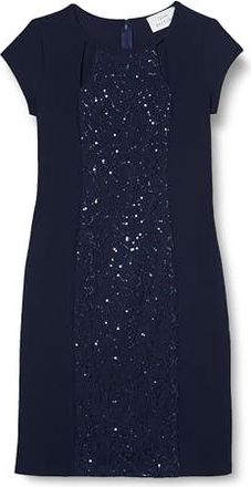 Gina Bacconi Short Sleeve Sequin Cutout Dress Robe de Cocktail, Bleu Marine, 44 Femme