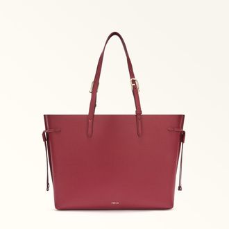 Furla Ava Tote-bag L Ciliegia D Rot Doppeltes Pebble Kalbsleder Damen
