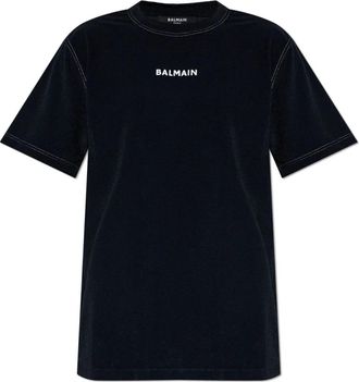 Balmain Homme, Tops, Noir, Taille: L T-shirt de plage avec logo brod&eacute;