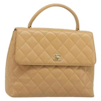Chanel Sac &agrave; main vintage doccasion - Femme - Pre-owned - Beige - Taille: ONE Size