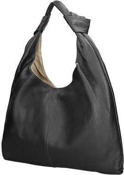 Gave Lux Sac &agrave; bandouli&egrave;re pour femme en cuir v&eacute;ritable Made in Italy 41x28x3 cm GLX228113923FBG, Noir, Taille unique