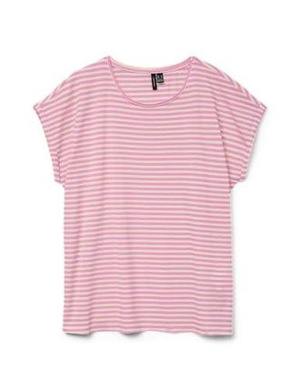Vero Moda Vmava SS Top Stripe GA JRS Noos pour Femme, Bonbon, XL