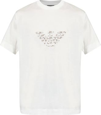 Emporio Armani t-shirt à logo brodé - Blanc