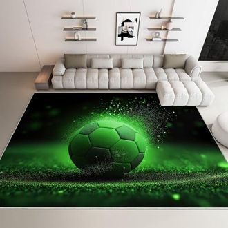 Generic Tapis Lavable &agrave; Poils Courts, Tapis Antid&eacute;rapant Doux Sport Fantaisie Football Minimaliste pour Salon Salle &agrave; Manger Chambre &agrave; Coucher et Bureau - D&eacute;c
