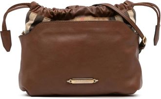 Burberry Hobo Bags - House Check Canvas and Calfskin Little Crush Cross - Gr. unisize - in Braun - f&uuml;r Damen