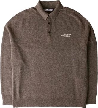 Acne Studios Polo en laine - Homme - Pulls - Brun - Taille: L