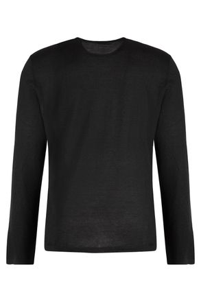 Le Kasha Mens Crew-Neck Cashmere Sweater Black Sweatshirts
