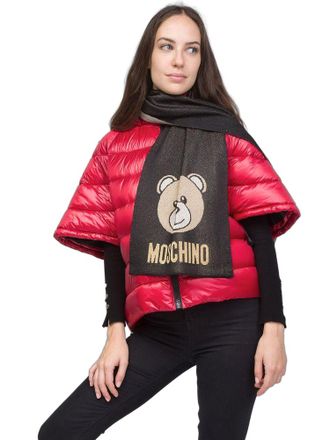 Moschino Womens Scarf Black Viscosa Accessories Viscose Polyamide Polyester