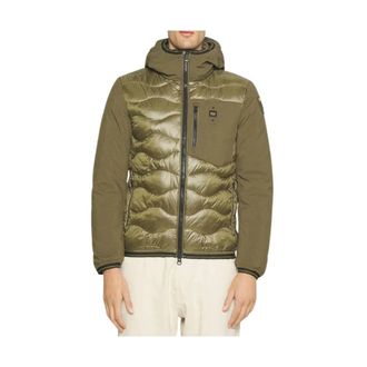 Blauer Herren Kapuzen Daunenjacke - - Jackets - Herren - Gr&uuml;n - M