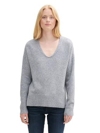 Tom Tailor Denim TOM TAILOR Denim Pull pour Femme, 10658 - M&eacute;lange Gris Ciment, S