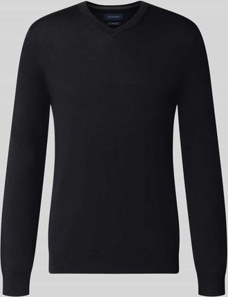 Christian Berg Strickpullover aus Woll-Mix mit V-Ausschnitt