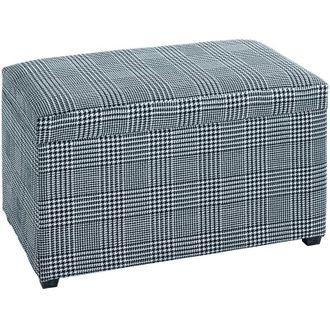 PEGANE Coffre de rangement en MDF et tissu coloris noir-blanc - Longueur 65 x Hauteur 42 x Profondeur 40 cm -PEGANE
