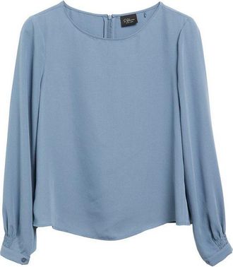 s.Oliver Langarmbluse Bluse Cr&ecirc;pe-Bluse mit Rei&szlig;verschluss und Smok-Detail