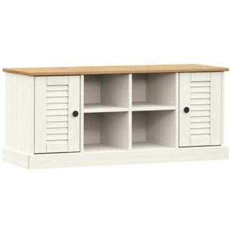 vidaXL Banc &agrave; chaussures VIGO blanc 106x35x45 cm bois massif de pin vidaXL