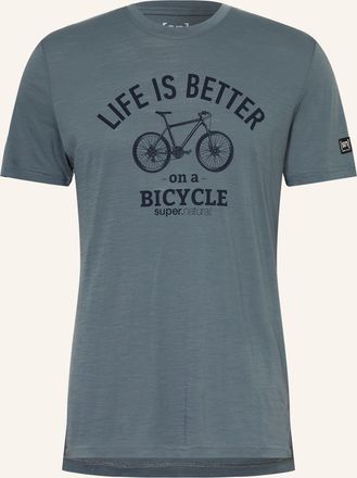 super.natural T-Shirt Better Bike Mit Merinowolle blau