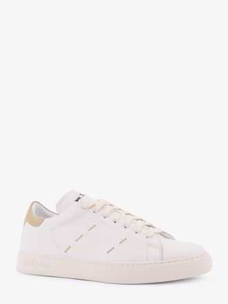 Kiton Mens Leather Sneakers With Iconic Stitching White Trainers