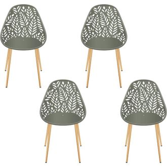 The Home Deco Factory Lot De 4 Chaises - Home Deco Factory - Lucena - Confortables - Olives