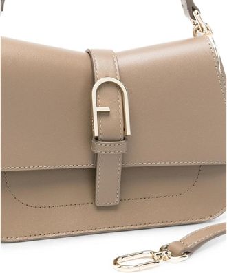 Furla Grained Calf Leather Shoulder Bag - Brown