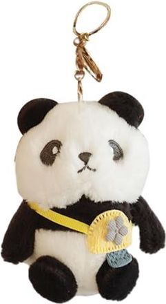 Generic Porte-cl&eacute;s Panda - Pendentif Sac Panda, Porte-cl&eacute;s Panda Rempli | Porte-cl&eacute;s Panda Animaux en peluche, porte-cl&eacute;s d&eacute;coratif panda, porte-cl&eacute;s panda po