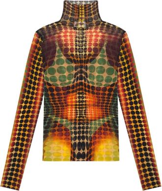 Jean Paul Gaultier Femme, Pulls, Multicolore, Taille: 42 FR Re-Edition High Neck Top