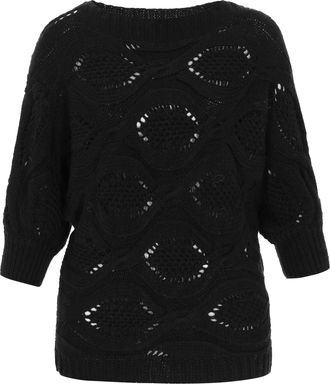 Usha Pullover Frauen schwarz meliert