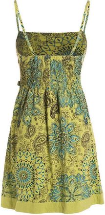 vishes Minikleid Sommerkleid Damen Bedruckt Spaghettitr&auml;ger Jersey Baumwolle Alternative Mode, Boho, Hippie, Ethno, Festival