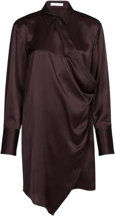 Helmut Lang Robe chemise mini satin&eacute;e en soie