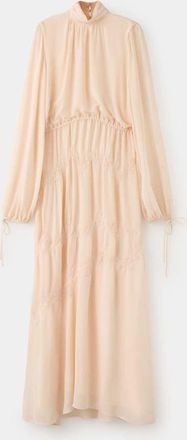 Mango Robe fluide d&eacute;tails brod&eacute;s rose p&acirc;le - Femme - XS - MANGO