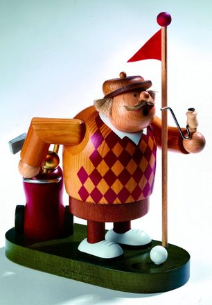 KWO Olbernhau Olbernhau 21593 Räuchermännchen Golfer, 19 cm