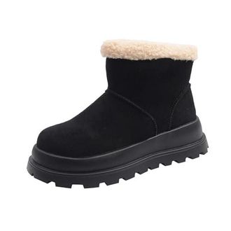 Generic Bottes dhiver chaudes doubl&eacute;es en polaire pour femme - &Eacute;l&eacute;gantes - Couleur unie - Semelle &eacute;paisse - Classique - Confortables - Chaudes - &Agrave; enfiler - P