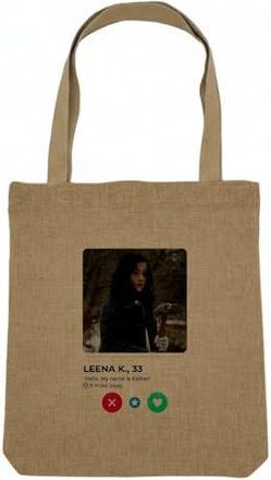 Fabulous Sac Shopping Tote Bag Aspect Lin - Esther Horror Social Network Meeting Love - Sac de Courses Toile Epaisse 360g Beige Naturel Cabas Port&eacute; Epaule Soli