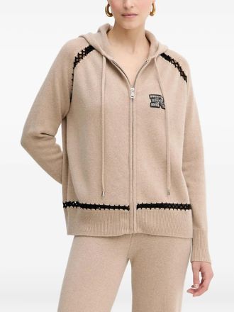 Ermanno Scervino hoodie zipp&eacute; &agrave; logo appliqu&eacute; - Tons neutres