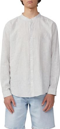 QS by s.Oliver Regular Fit: Gestreiftes Leinnemix-Hemd mit Krempel&auml;rmeln