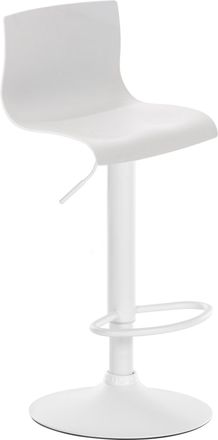 Clp Barhocker Hover Mit Lehne Und Drehbarer Kunststoff-Sitzfläche I Barstuhl Mit Metallgestell I Höhenverstellbarer Küchenhocker, Farbe:weiß, Material Ges