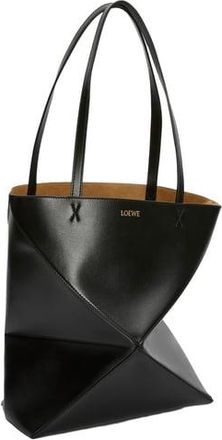 Loewe Tote Puzzle Fold moyen en cuir de veau brillant