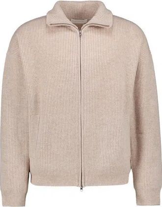 Juvia Herren Pullover beige Wolle unifarben