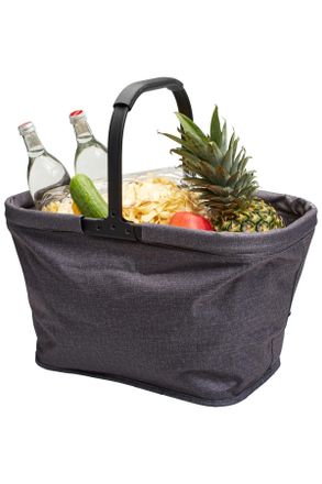 Novel Einkaufskorb, Dunkelgrau, Textil, 30 L, rechteckig, 27x27x50 cm, faltbar, Freizeit, Koffer & Taschen, Einkaufsk&ouml;rbe