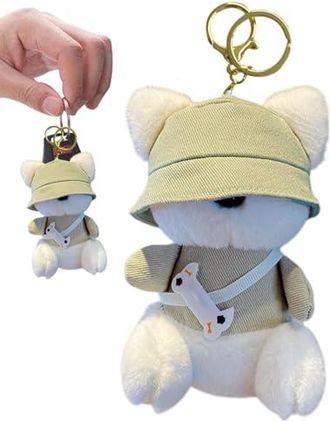 Generic Porte-cl&eacute;s en peluche pour chiens, porte-cl&eacute;s mignon, sac &agrave; cl&eacute;s, porte-cl&eacute;s en peluche de chien |, Cr&egrave;me color&eacute;, Consulte la descripci&oacute;n