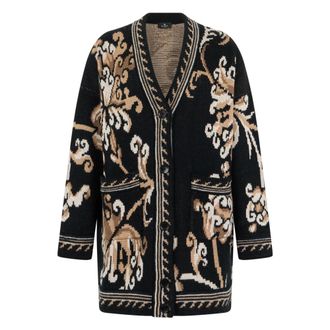 Etro Woll-Jacquard-Strickjacke - - Knitwear - Damen - Schwarzk - XS