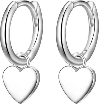 Glanzst&uuml;cke M&uuml;nchen Ohrringe - Sterling Silber Creolen Herz - Gr. unisize - in Silber - f&uuml;r Damen