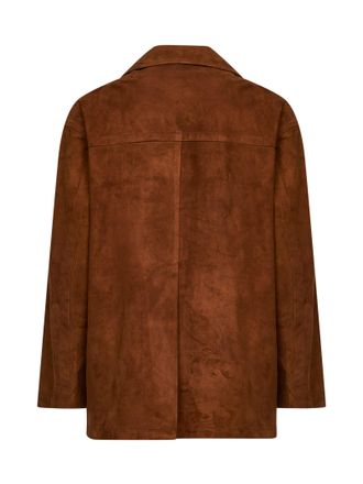 Salvatore Santoro Womens Blazer Jacket Tobacco Suede Brown Ovine Leather