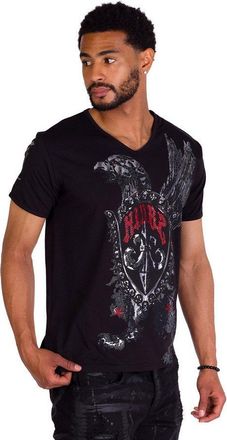 Kingz T-Shirt T-Shirt SLIM Fit mit Adlermotiv und Strass
