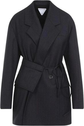 Bottega Veneta Femme, Manteaux, Bleu, Taille: 32 FR Double-Breasted Wool Blend Blazer