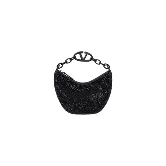 Valentino Garavani Moon Hobo Bag mit Strasssteinen - - Bags - Damen - Schwarzk - ONE SIZE