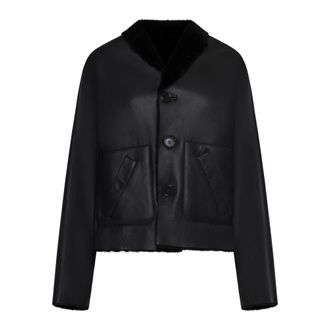 Marni Femme, Vestes, Noir, Taille: 38 FR Veste Réversible en Shearling