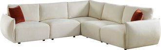Vente-Unique Ecksofa - Chenille-Stoff - Beige - OCTAVINE