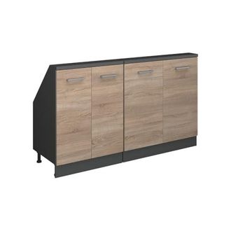 Vicco Ensembles de Meuble de Rangement sous Pente Rion, Sonoma/Anthracite, Lot de 2