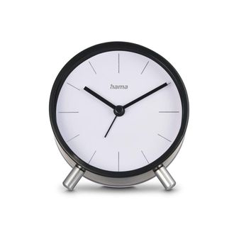 Hama analoger Funkwecker (DCF Funkuhr, ohne Ticken, mit Stunden- und Minutenzeiger, 1 Weckzeit, Schlummerfunktion, Hintergrundbeleuchtung, Elegantes Design